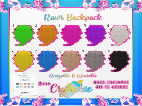 Second Life Marketplace - "Crybabie" RAWR Backpack (Beige)